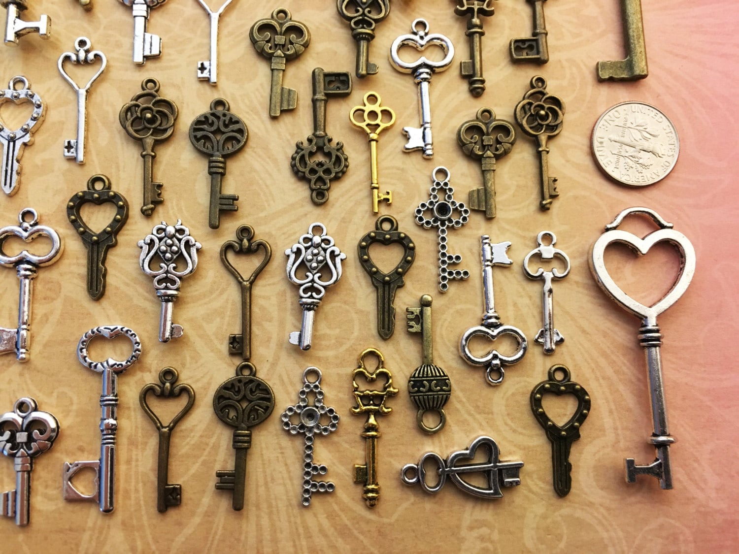 Replica Gothic Steampunk Skeleton Keys Bulk Lot Charms Wedding | Etsy