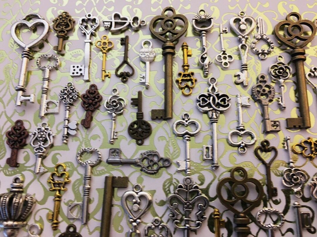 20 Designer Replica Keys Old Steampunk Skeleton Charms Jewelry Gothic ...