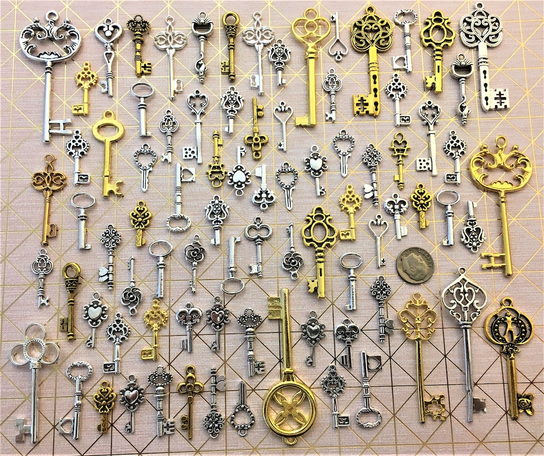Craft Replica Brass Silver & Gold Old Key Decoration Vintage - Etsy