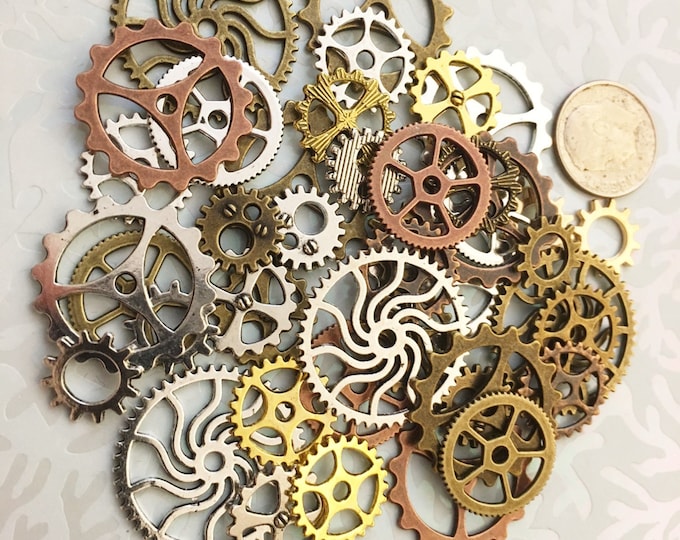 Set 85gr. COGS and GEARS Steampunk 40-50 Pieces Sizes 1'5-2'5cm Big ...