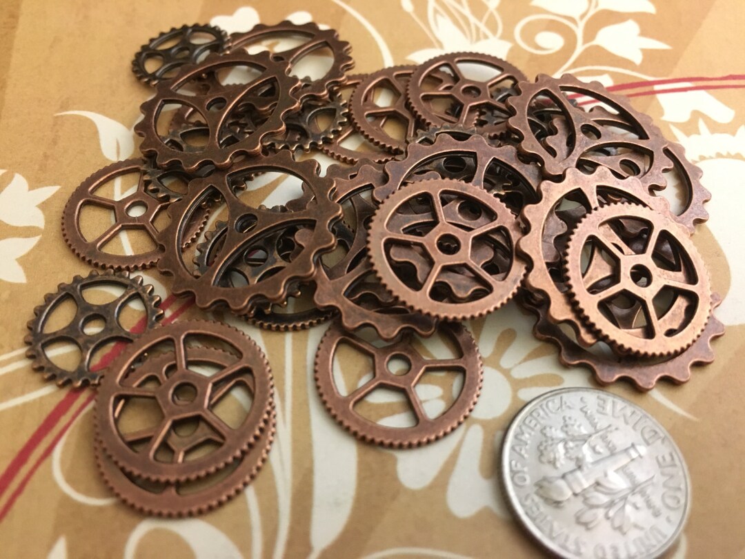 Gears Brass Silver & Copper Steampunk Cogs Buttons Watch Parts Ticker ...