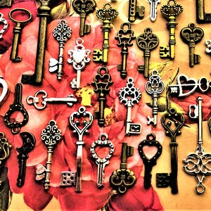 Gothic Victorian Replica Skeleton Keys Antique Charm Vintage - Etsy