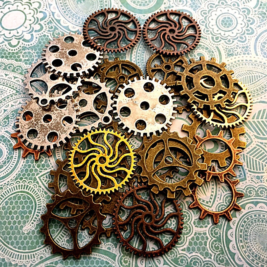Steampunk Gears Cogs Sprocket Wheels Buttons Watch Parts Altered Art ...