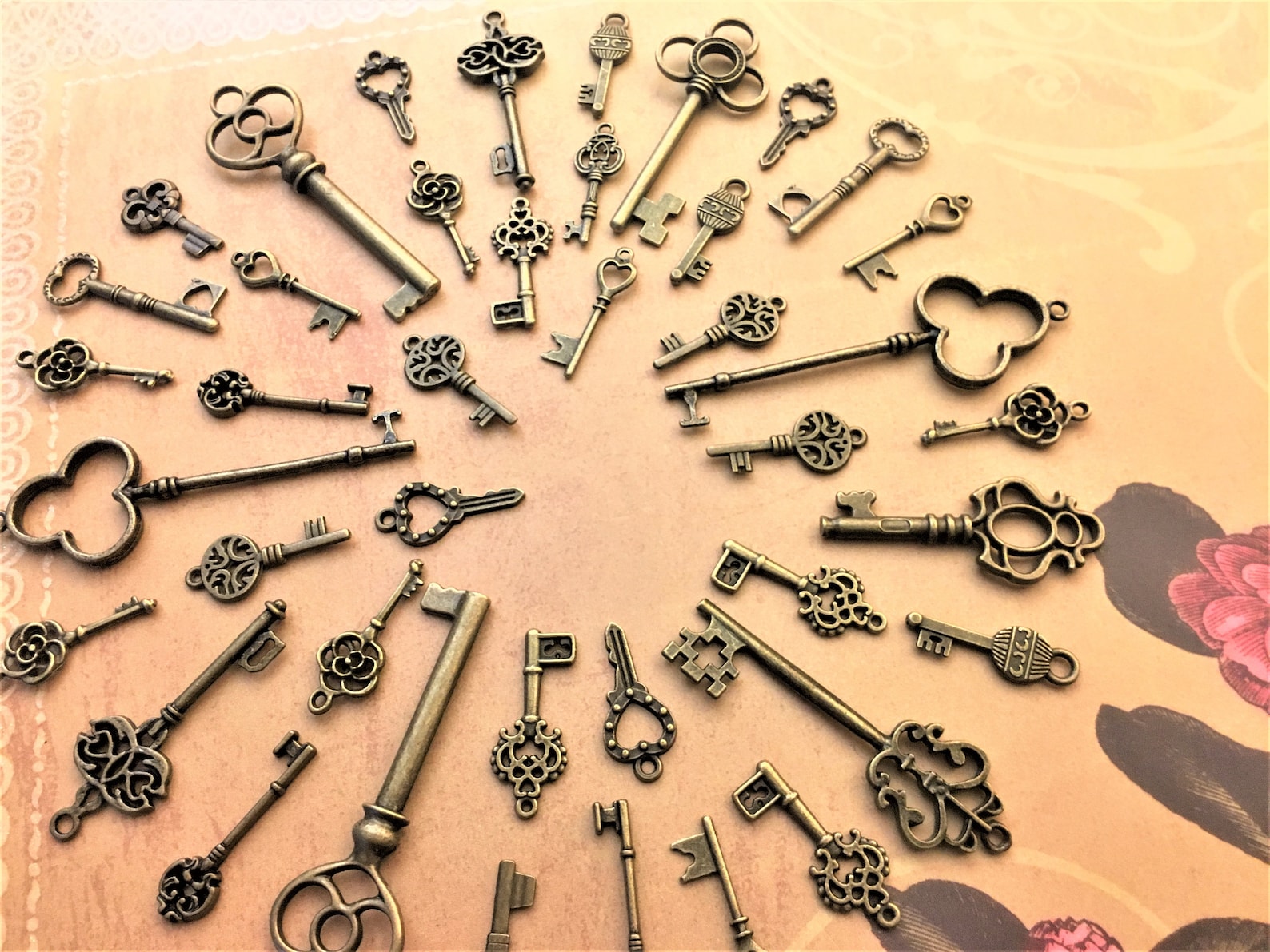 Replica Silver & Brass Keys Vintage Estate New Skeleton - Etsy