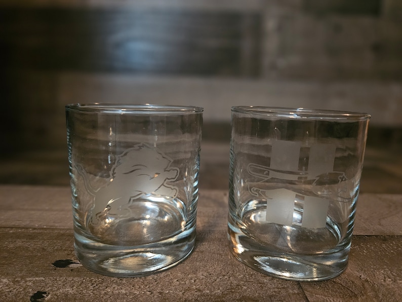 Steelers - Etched Rocks Glasses - Decanter - Sports - Hobbies - Whiskey ...