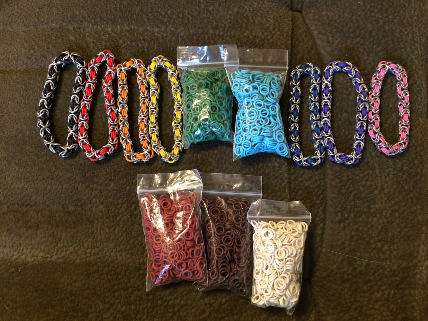 Custom Colors Rubber Chainmail Bracelet - Etsy