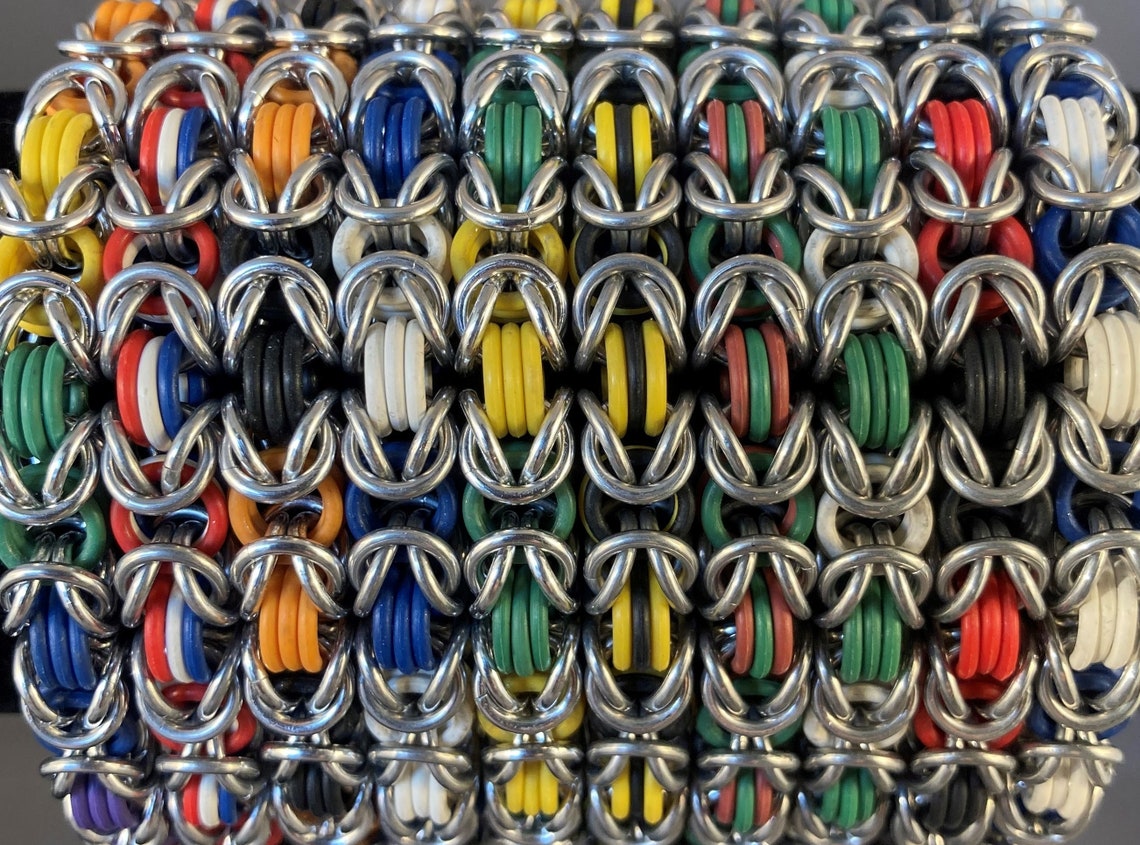 Custom Colors Rubber Chainmail Bracelet | Etsy