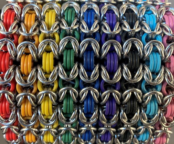 Custom Colors Rubber Chainmail Bracelet | Etsy