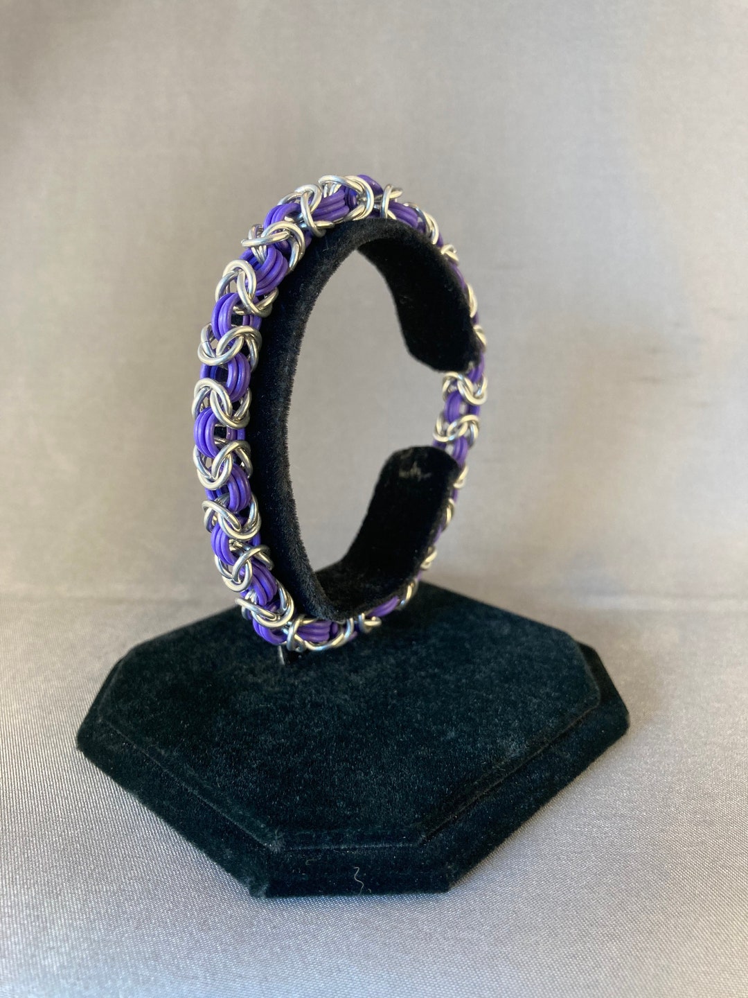 Purple Stretchy Chainmail Bracelet - Medium - Etsy