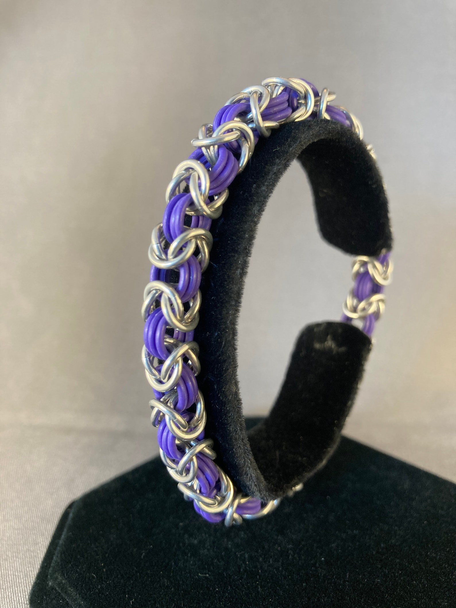 Purple Stretchy Chainmail Bracelet - Medium - Etsy