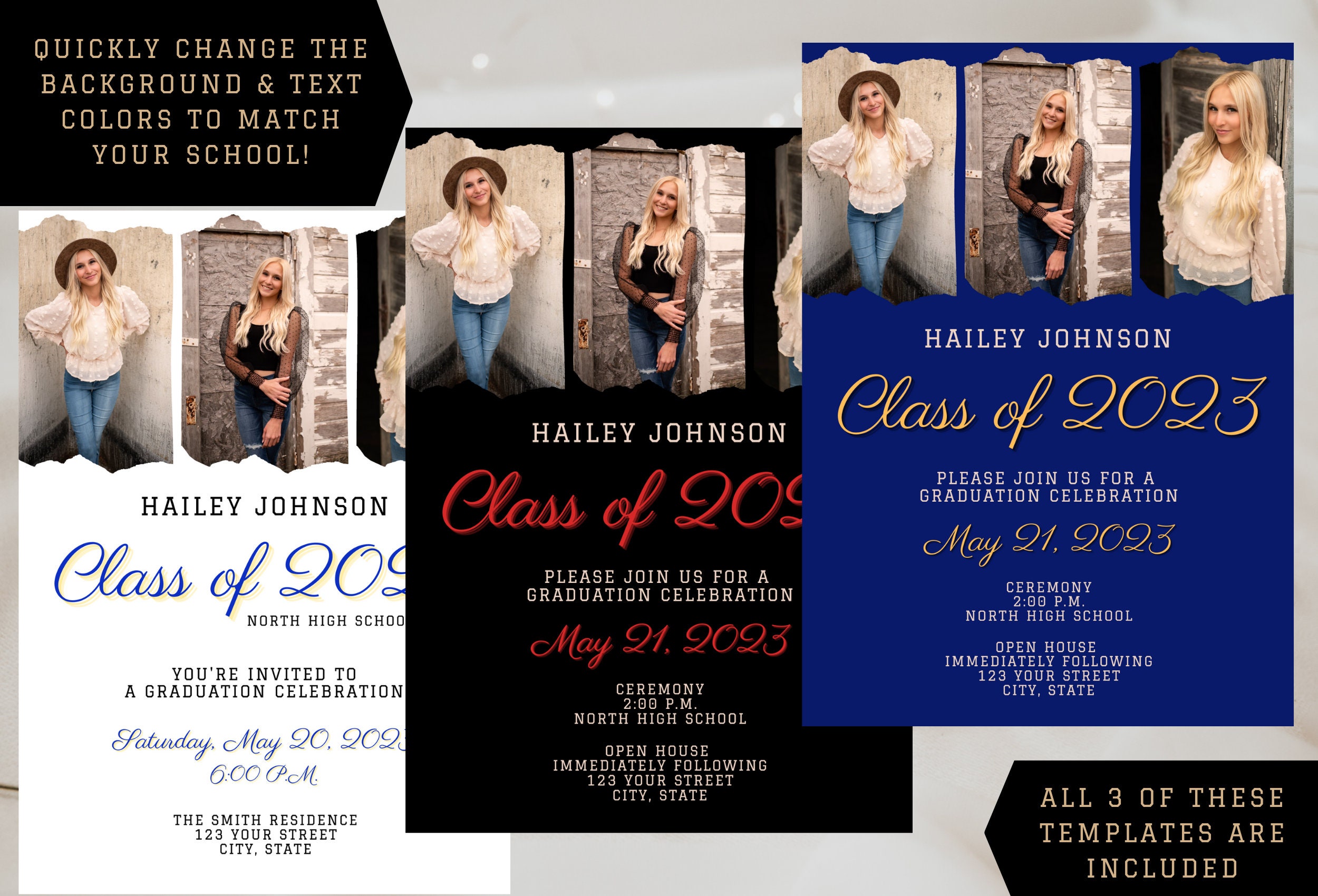 Class of 2023 Graduation Invitation, Ceremony Celebration Open House ...