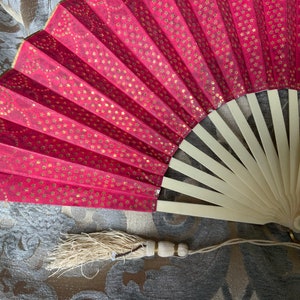 Antique Victorian Hand Fan - Red With Gold Stars - Etsy