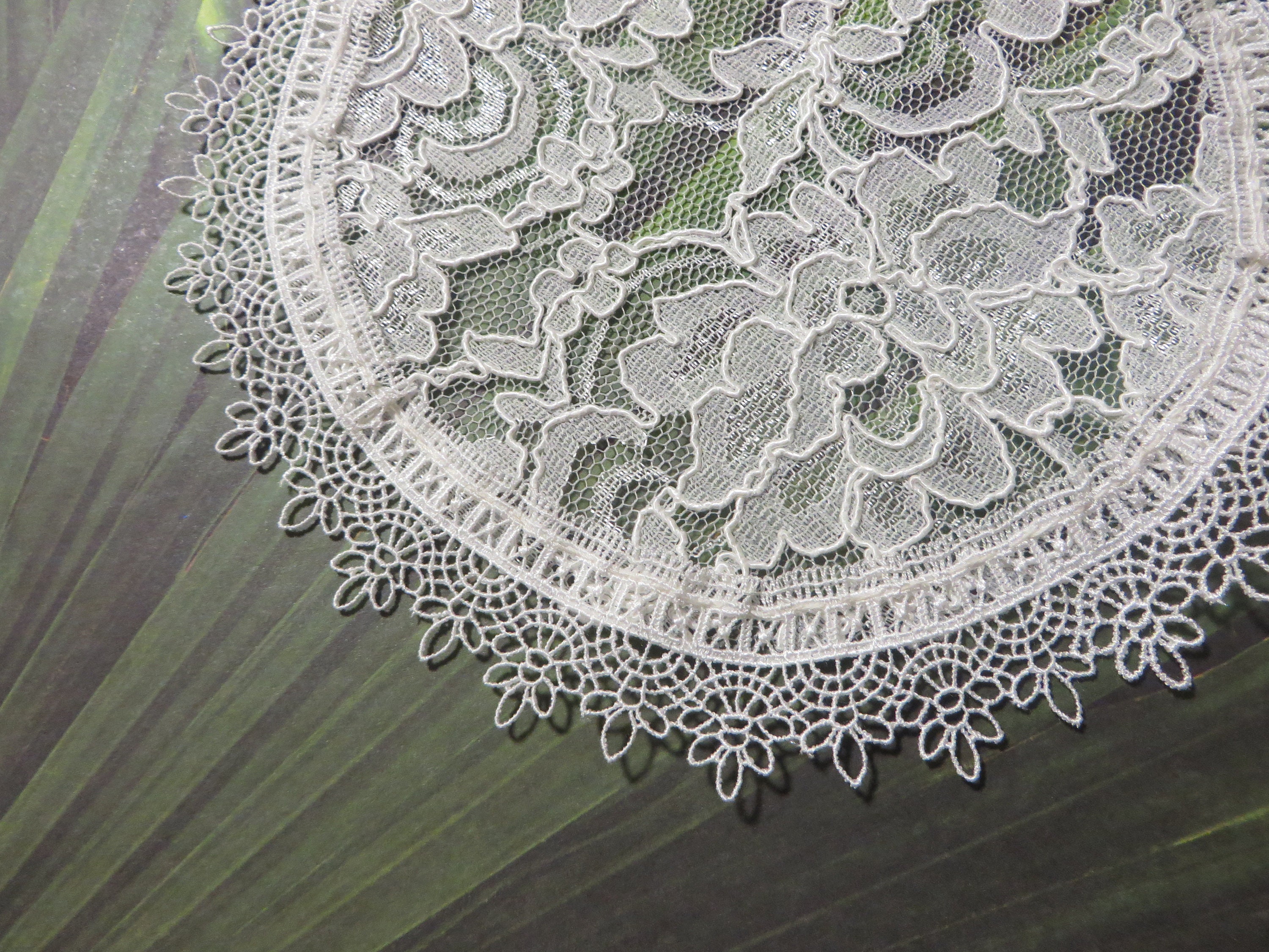 Handmade Cream Lace Doily Head Cover With Delicate Trim Accent Veil ...