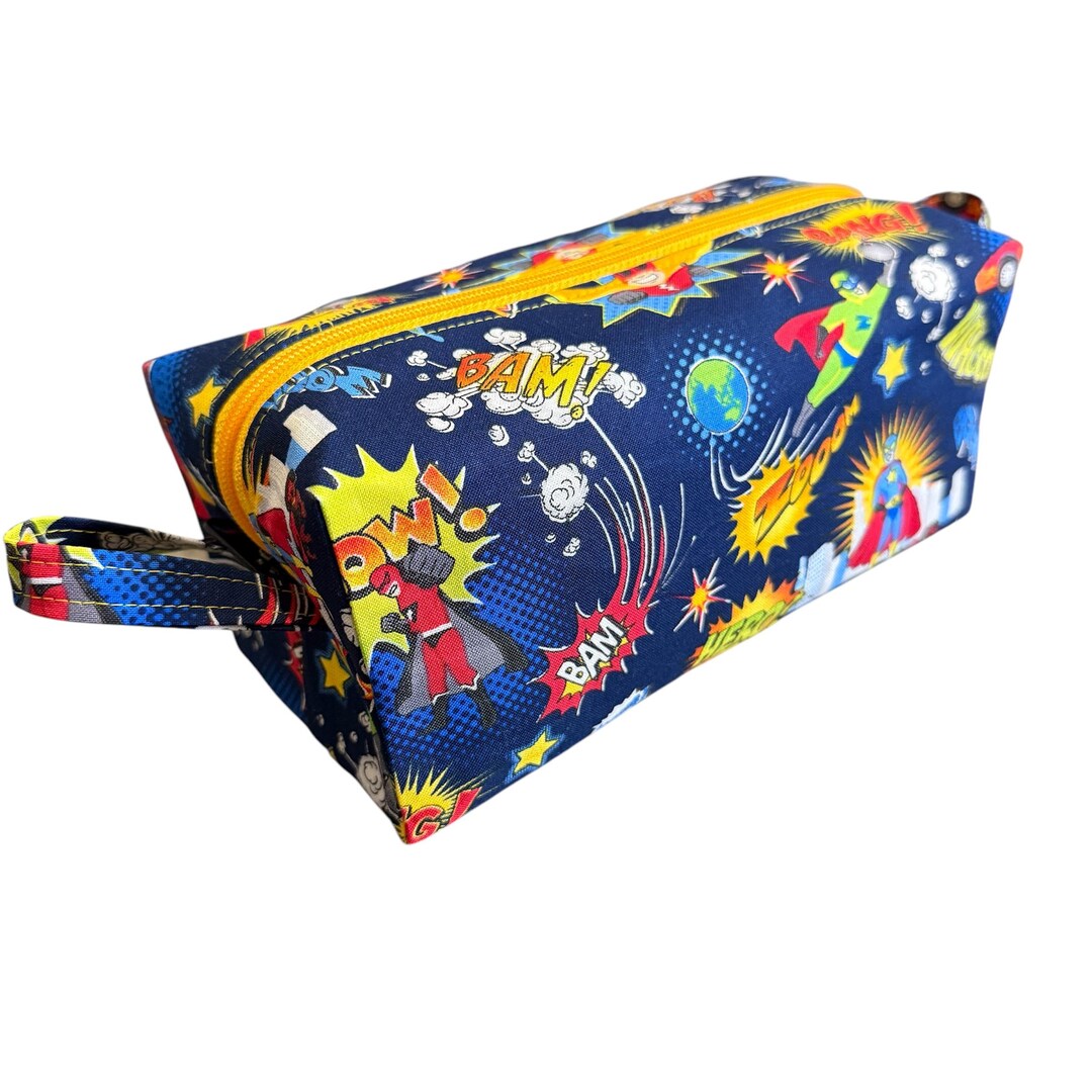 Comic Book Words Handmade Dopp Bag, Zipper Pouch, Lined Boxy Pouch ...