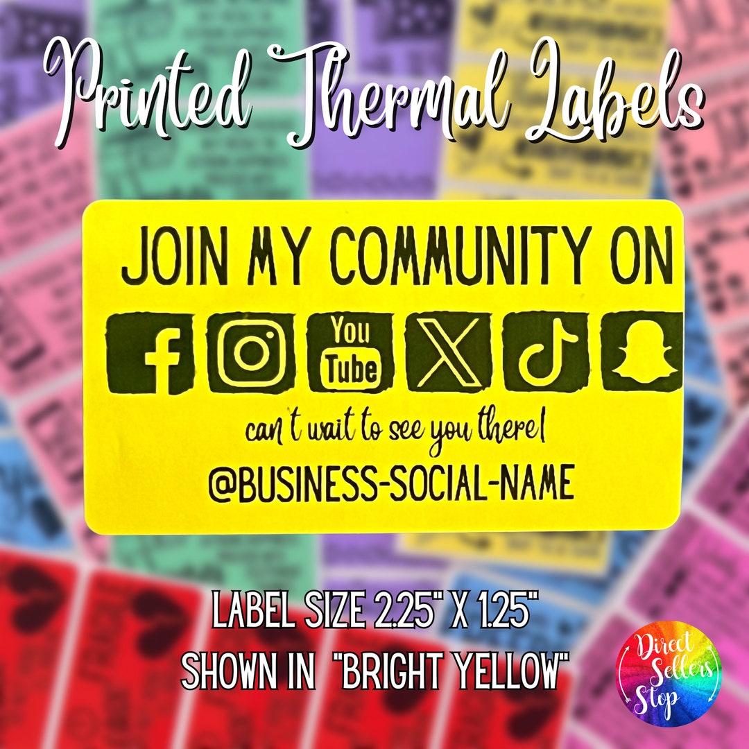 Thermal Labels Join My Community for My Small Business Personalized ...