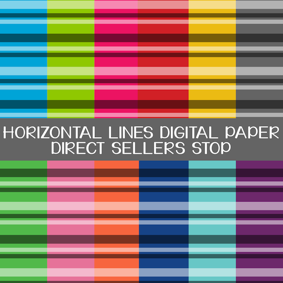 Digital Paper Horizontal Lines Background Clip Art | Etsy