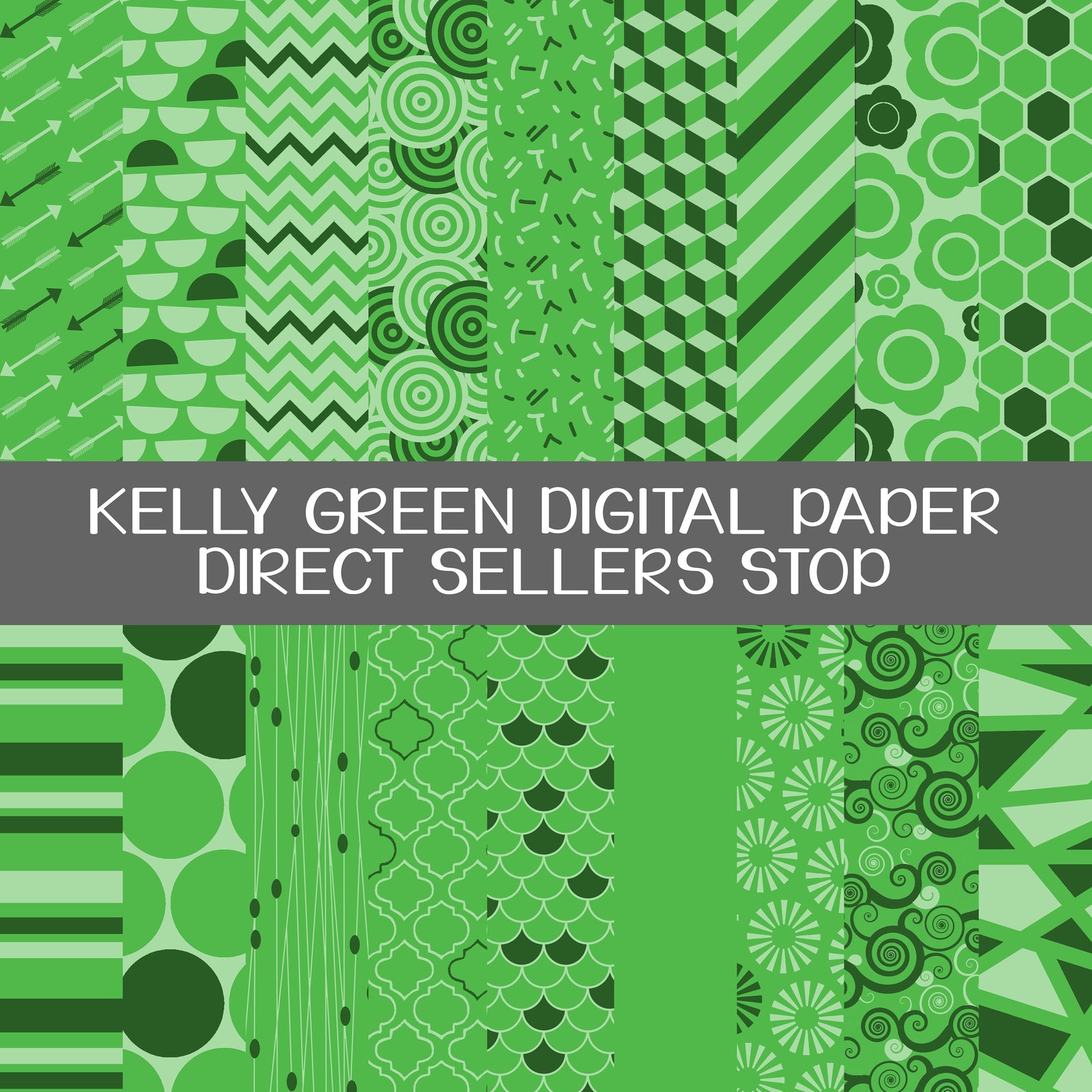 Digital Paper Kelly Green Background Clip Art - Etsy