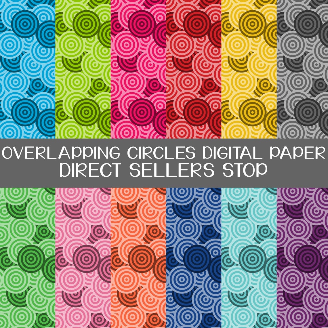 Digital Paper Circles Overlapping Background Clip Art - Etsy
