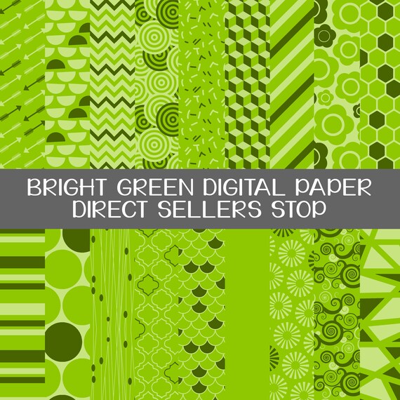 Digital Paper Bright Green Background Clip Art | Etsy