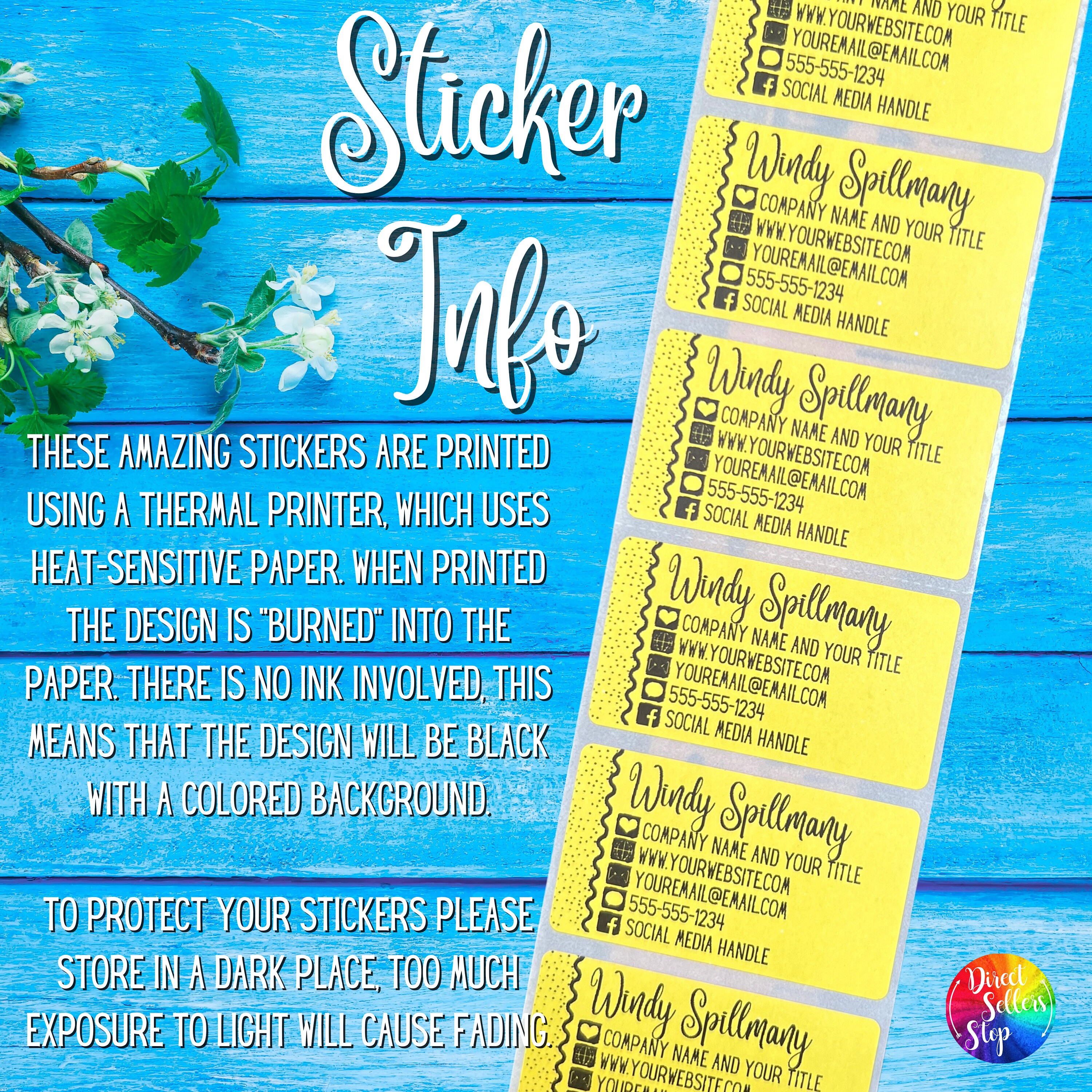 Thermal Labels | Contact Information Small Business Personalized Stars ...