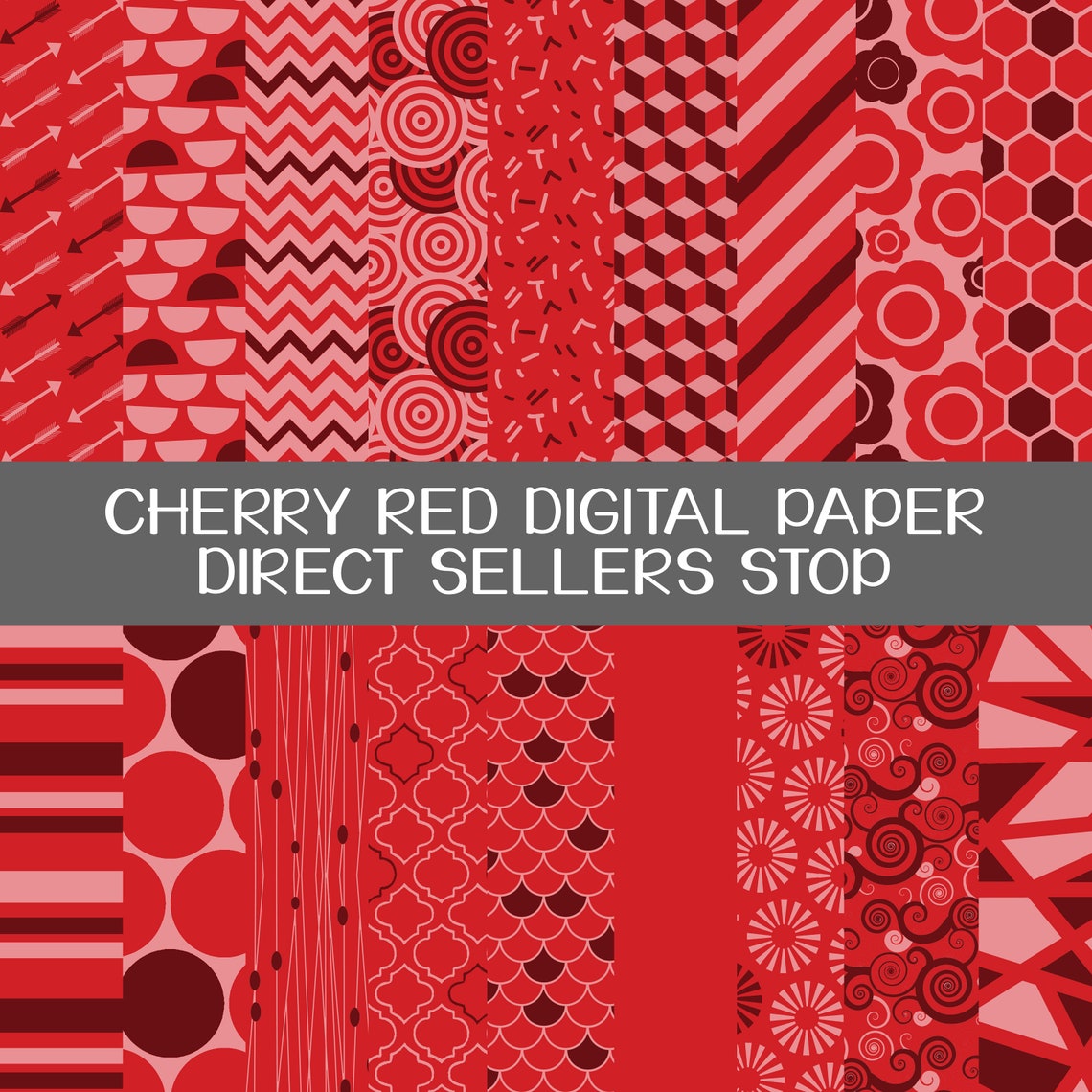 Digital Paper Cherry Red Background Clip Art - Etsy