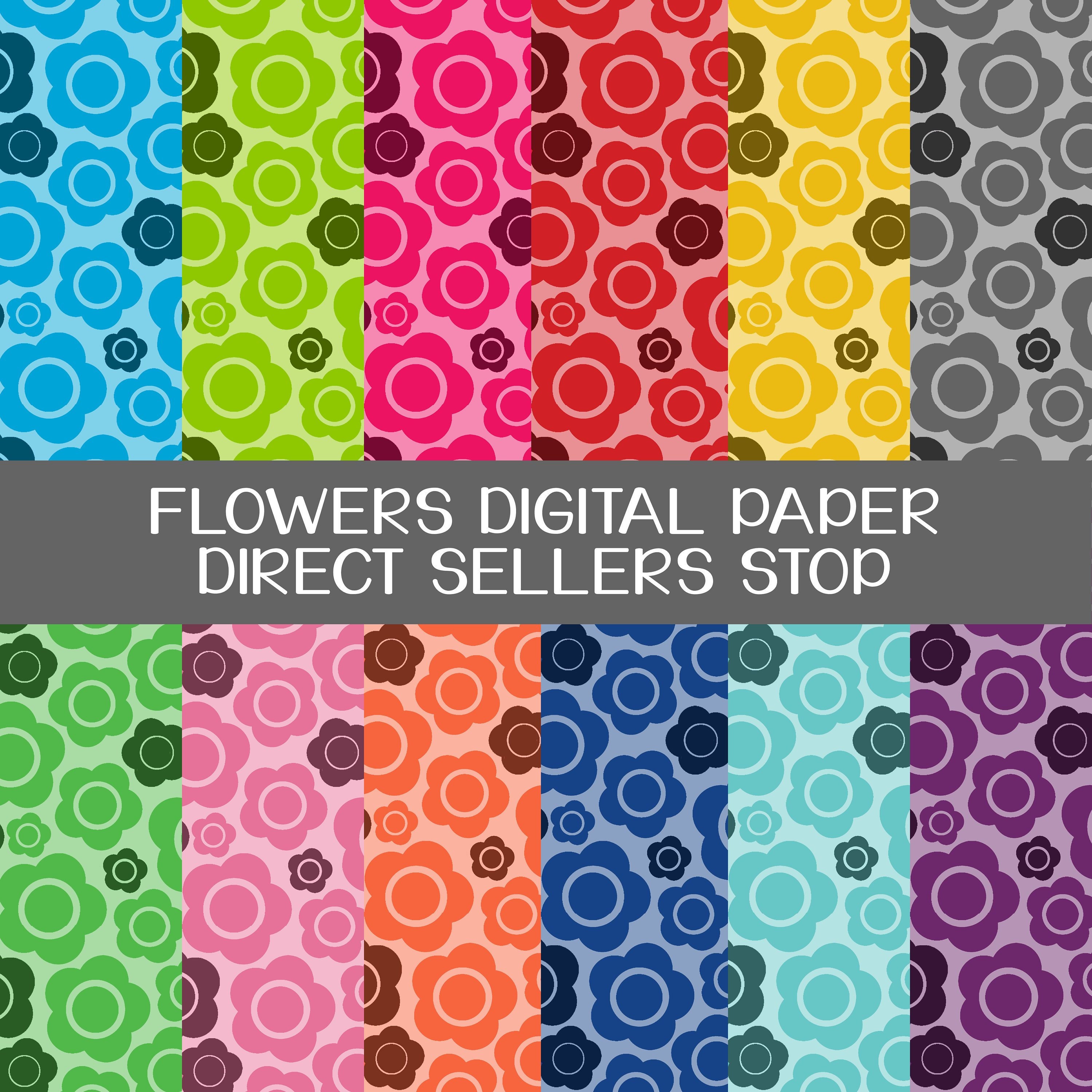 Digital Paper Flowers Background Clip Art - Etsy