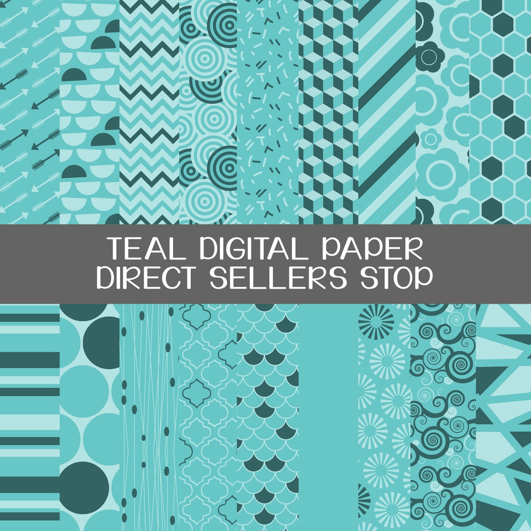 Digital Paper Teal Background Clip Art - Etsy