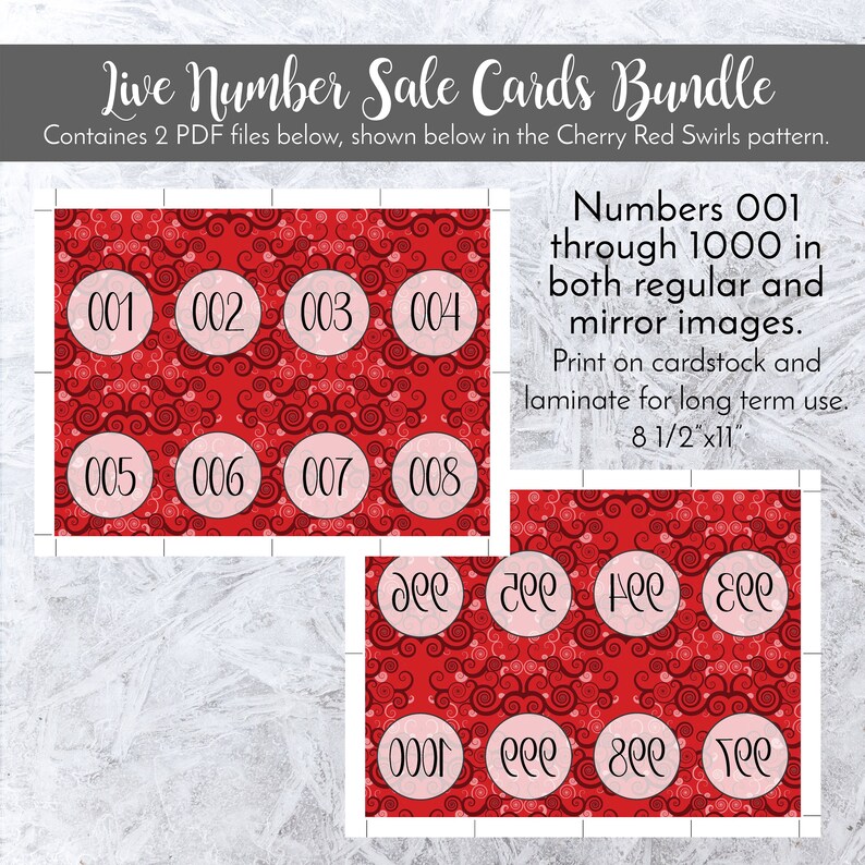 Live Number Sales in Cherry Red Pattern Choice digital | Etsy