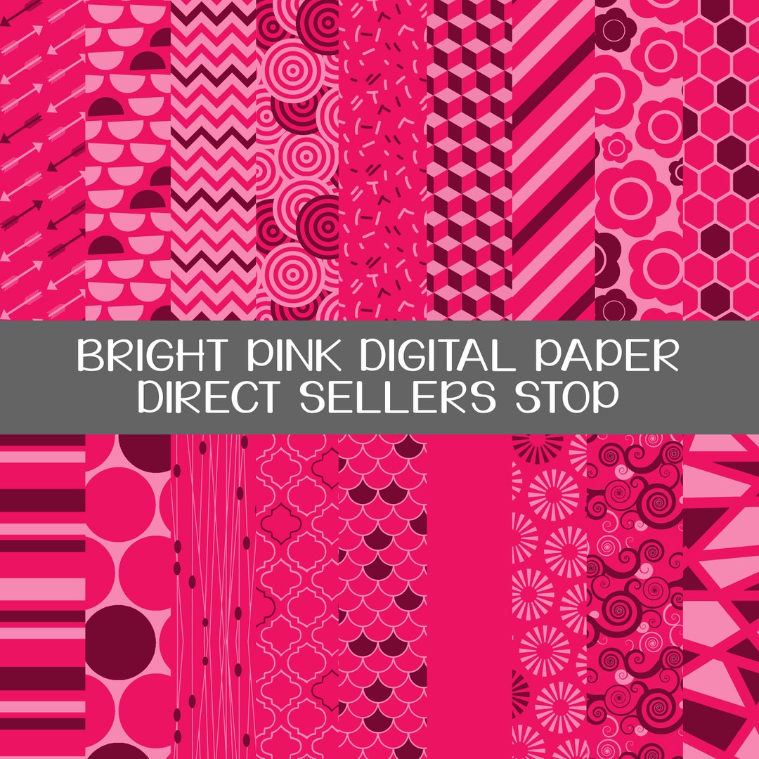 Digital Paper Bright Pink Background Clip Art - Etsy