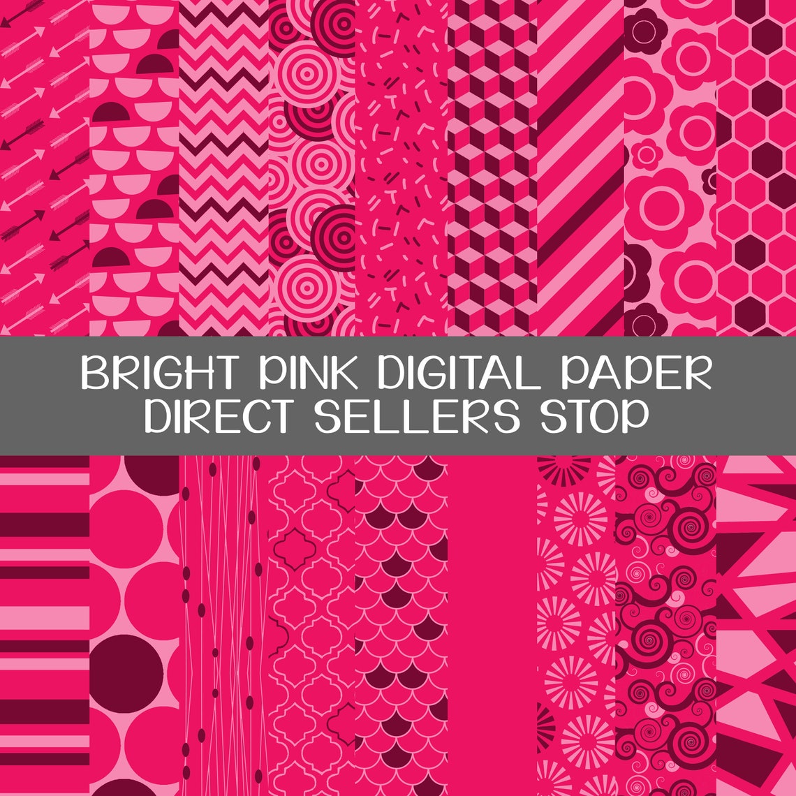 Digital Paper Bright Pink Background Clip Art - Etsy