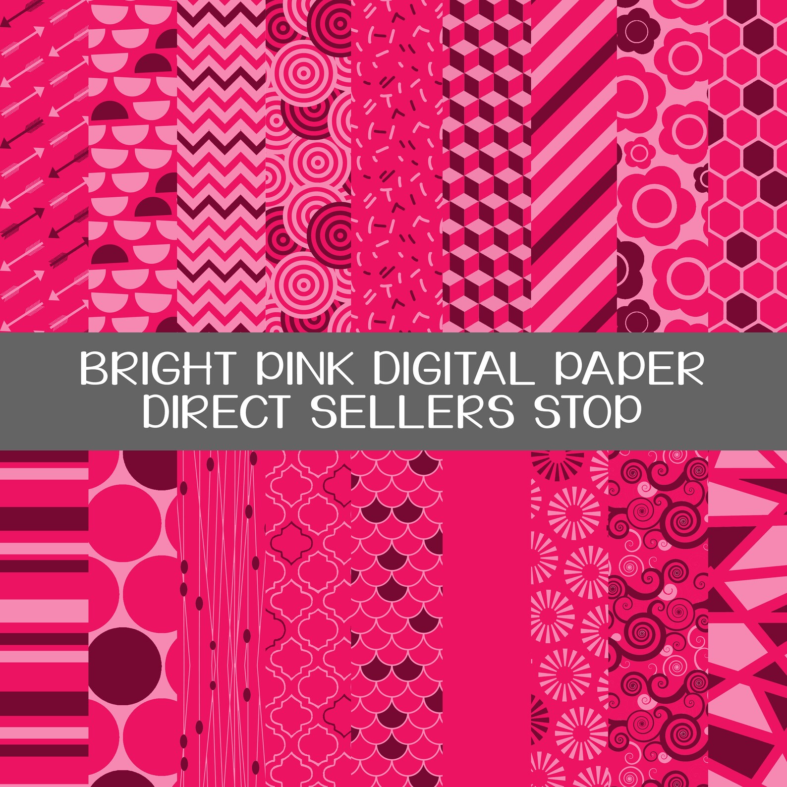 Digital Paper Bright Pink Background Clip Art - Etsy