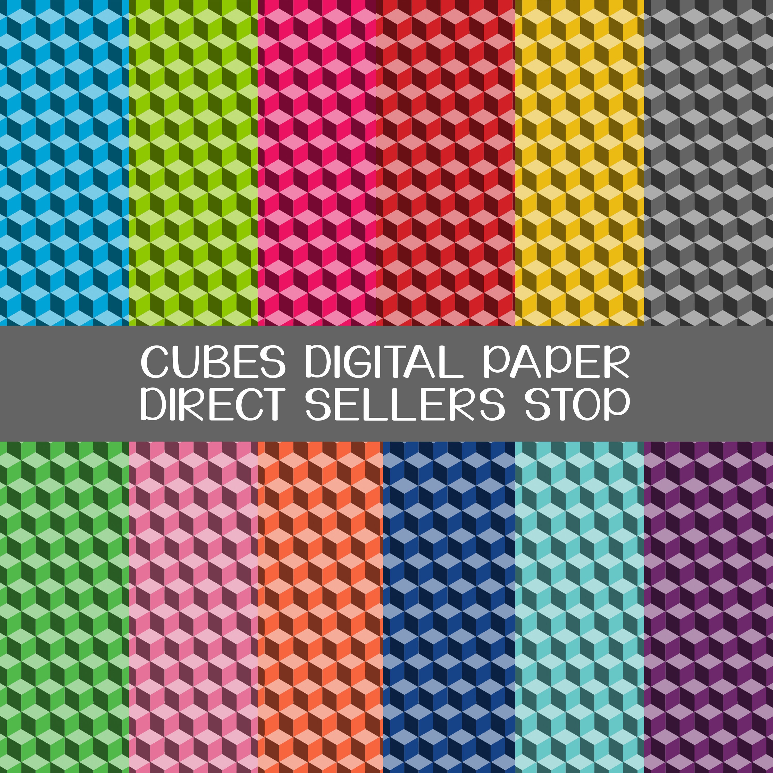 Digital Paper Cubes Background Clip Art - Etsy