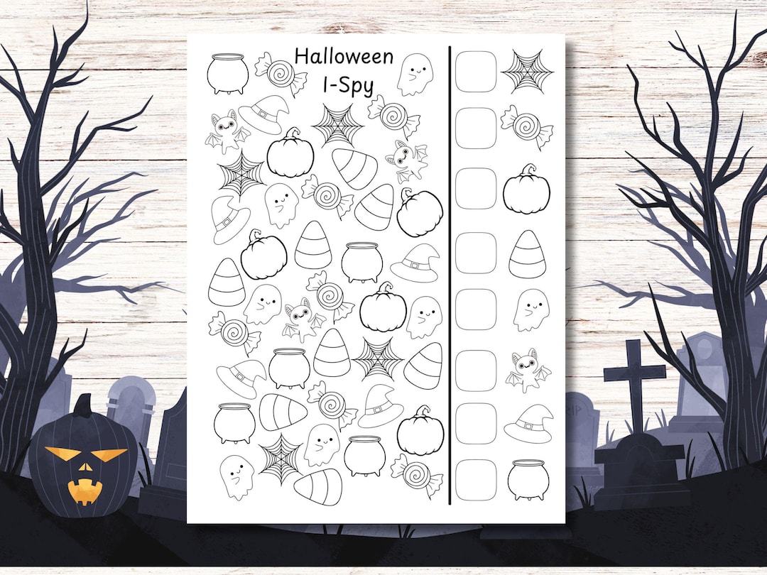Halloween I-spy Learning Colouring/learning Page - Digital Download - Etsy