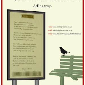 Adlestrop. Edward Thomas's Famous Poem in Counted Cross Stitch, With an ...