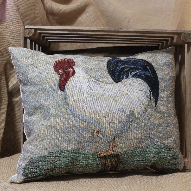 Rustic Country Farmhouse Rooster-chicken-hen Decorative Accent Pillow ...