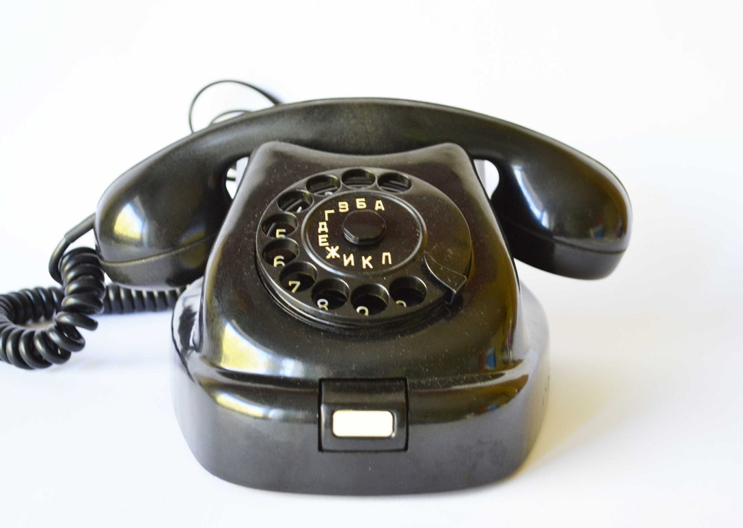 Retro Home Telephone Tesla With Rotary Dial, 1960s Old Bakelite Phone ...