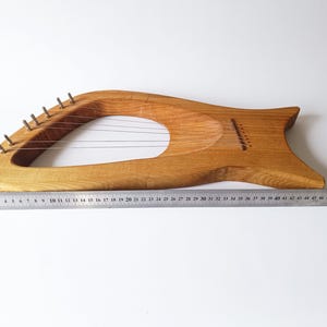 Handmade Wooden Lyre, Primitive Harp, 7-string Ancient Style Instrument ...