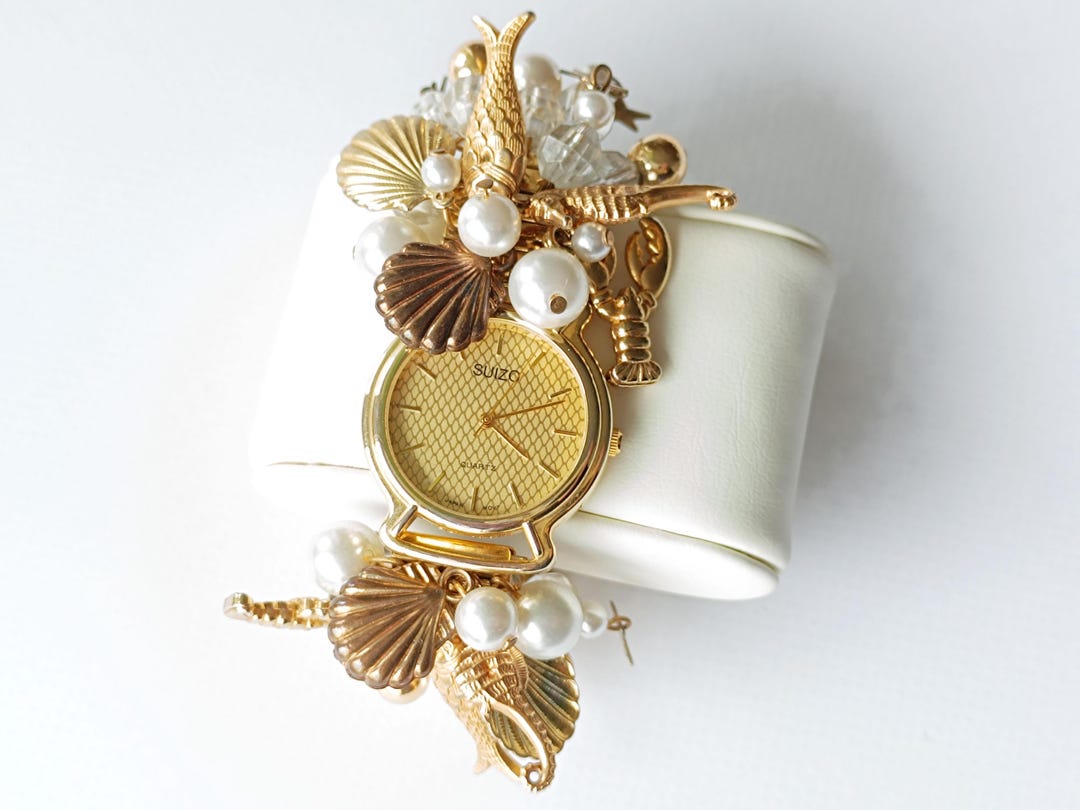 Suizo Watch Sea Treasures - Gold & Pearl Charm Watch From Hong Kong ...
