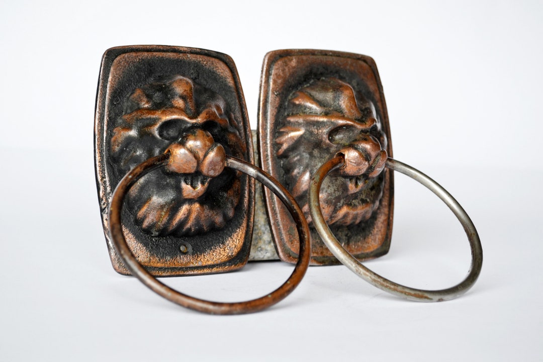 Doorknobs With Lion Head, Vintage Door Pulls, Heavy Massive Animalistic ...