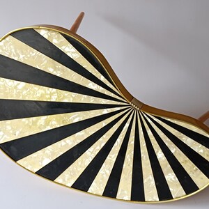 Petit Kidney Table, Mid-century Modern Accent Table, Gold and Black ...