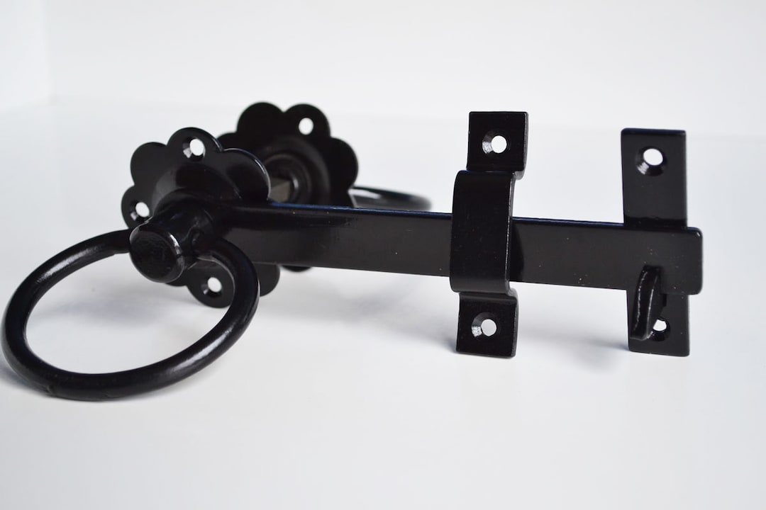 Gate Latch Set With Ring Handles, Vintage Ring Latch, Cottage Chic ...