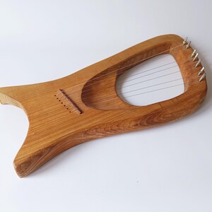 Handmade Wooden Lyre, Primitive Harp, 7-string Ancient Style Instrument ...