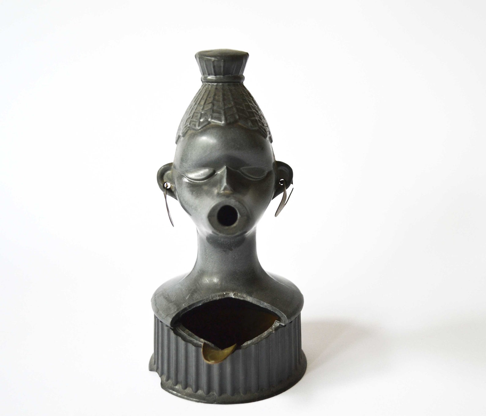 Ashtray Smoking African Woman, Burning Cigarette Holder or Stand, Weird ...