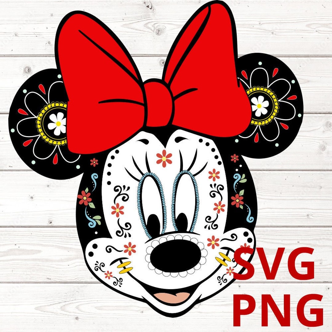 Day of the Dead Minnie Mouse Inspired SVG PNG File - Etsy