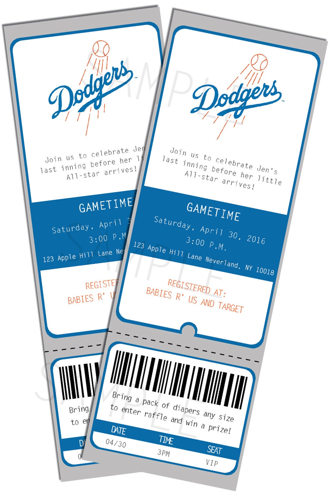 Baby Shower Invitation LA Dodgers Inspired *digital File YOU Edit* - Etsy