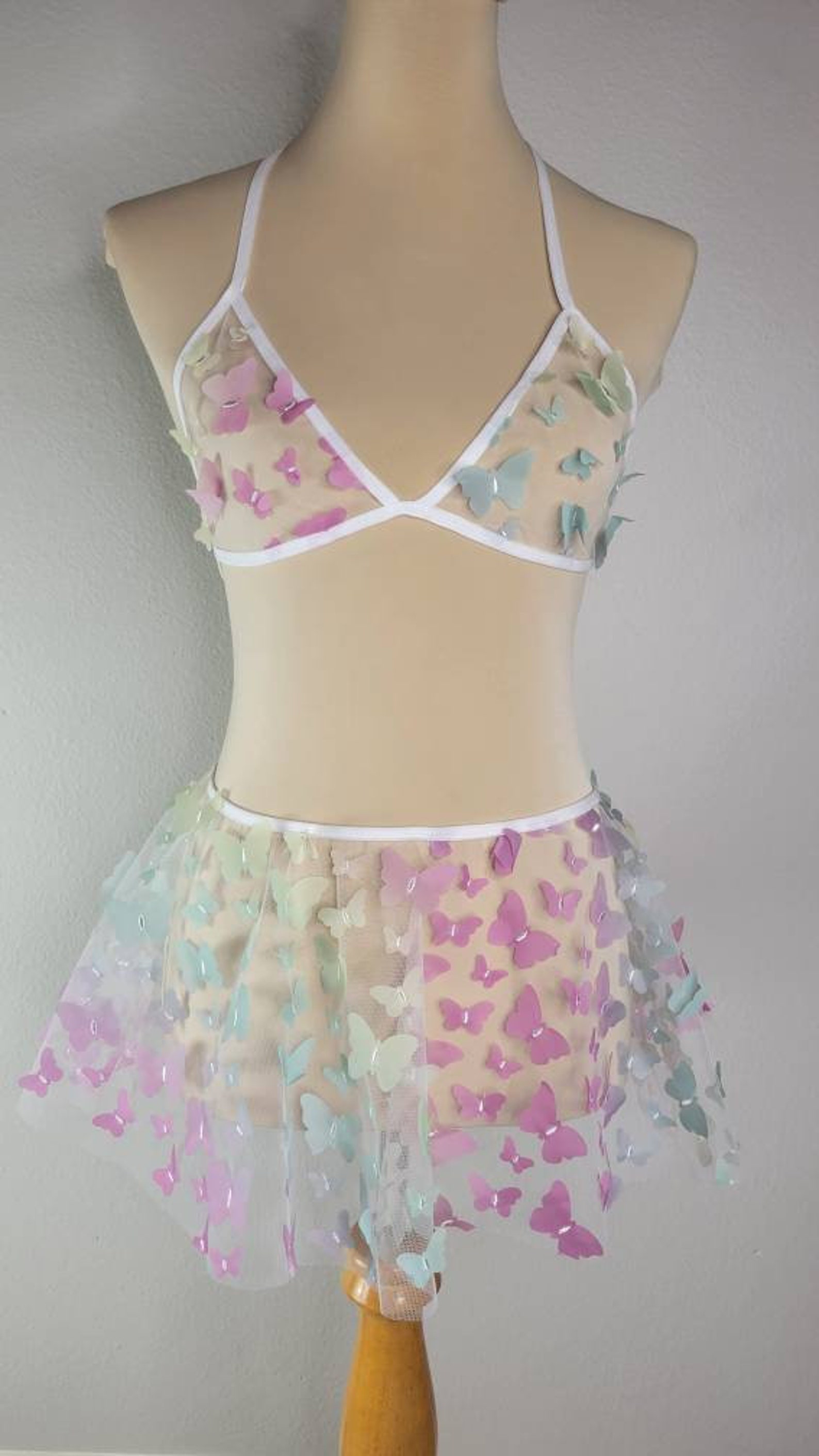 Rainbow Flutter 3D Butterfly Top | Etsy