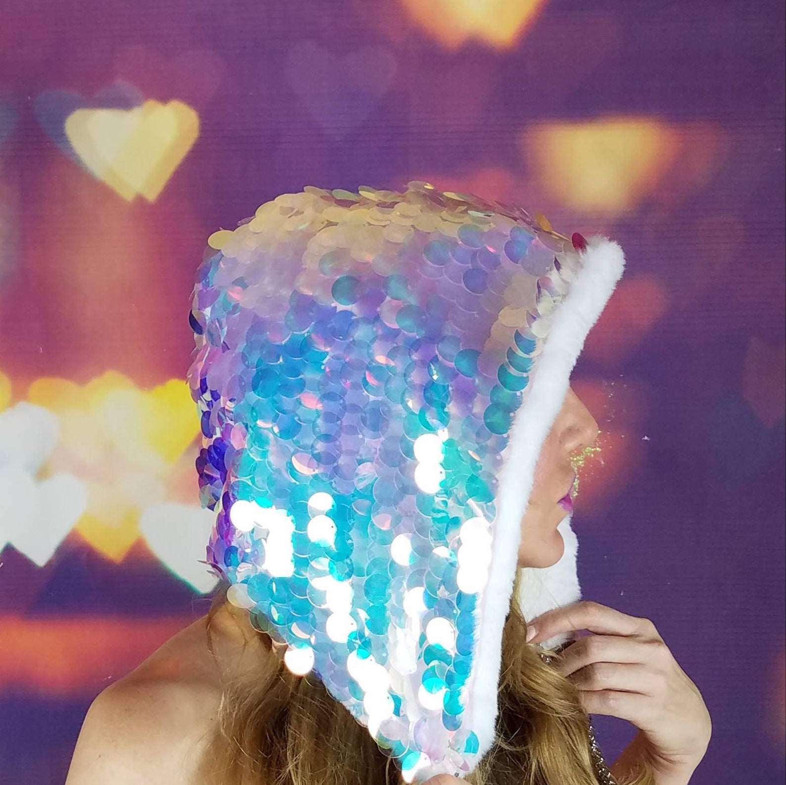 Jumbo Sequin Faux Fur Hood - Etsy