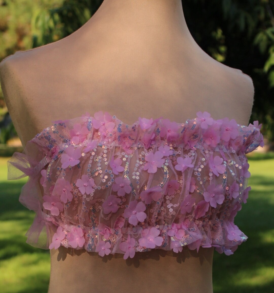 EDM FLOWER FAIRY Collab Pink Daisy Luxe Rave Festival Wear Fairy Tops ...