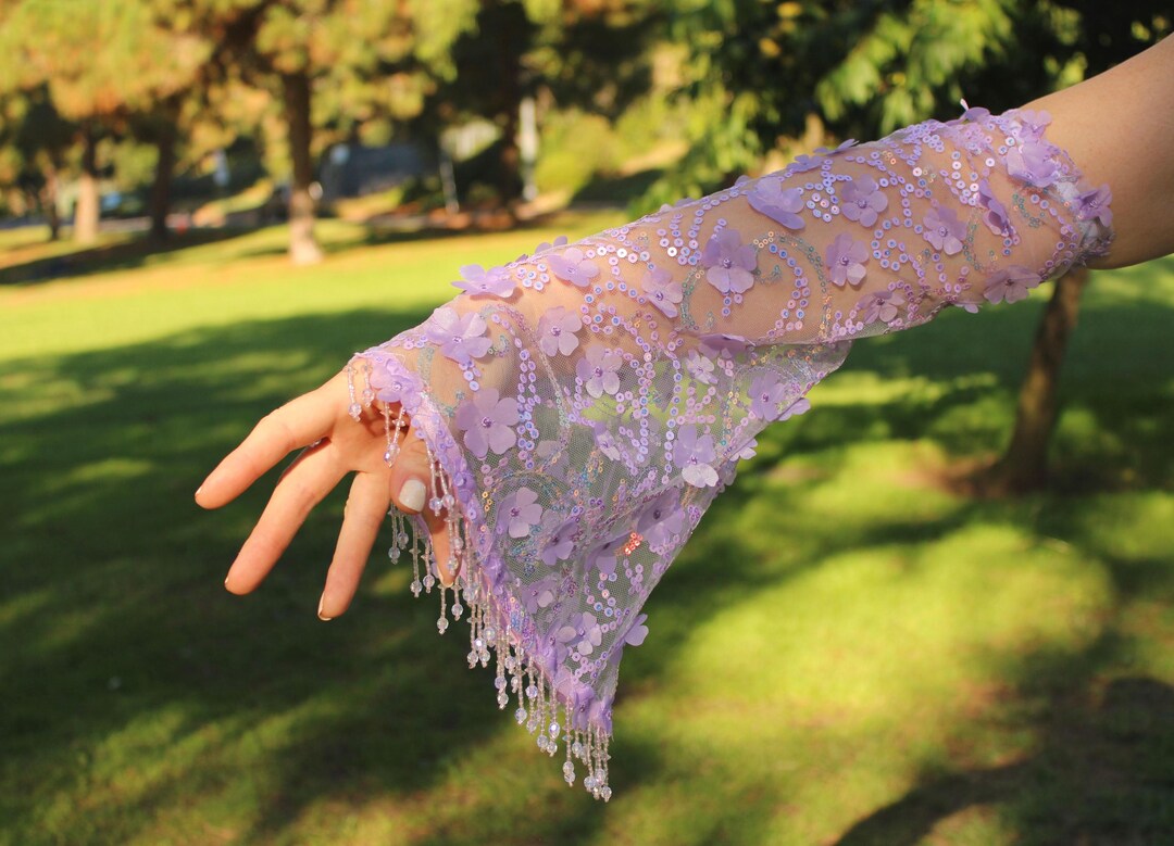 Lavender Daisy Luxe Rave Festival BELL SLEEVES Set - Etsy