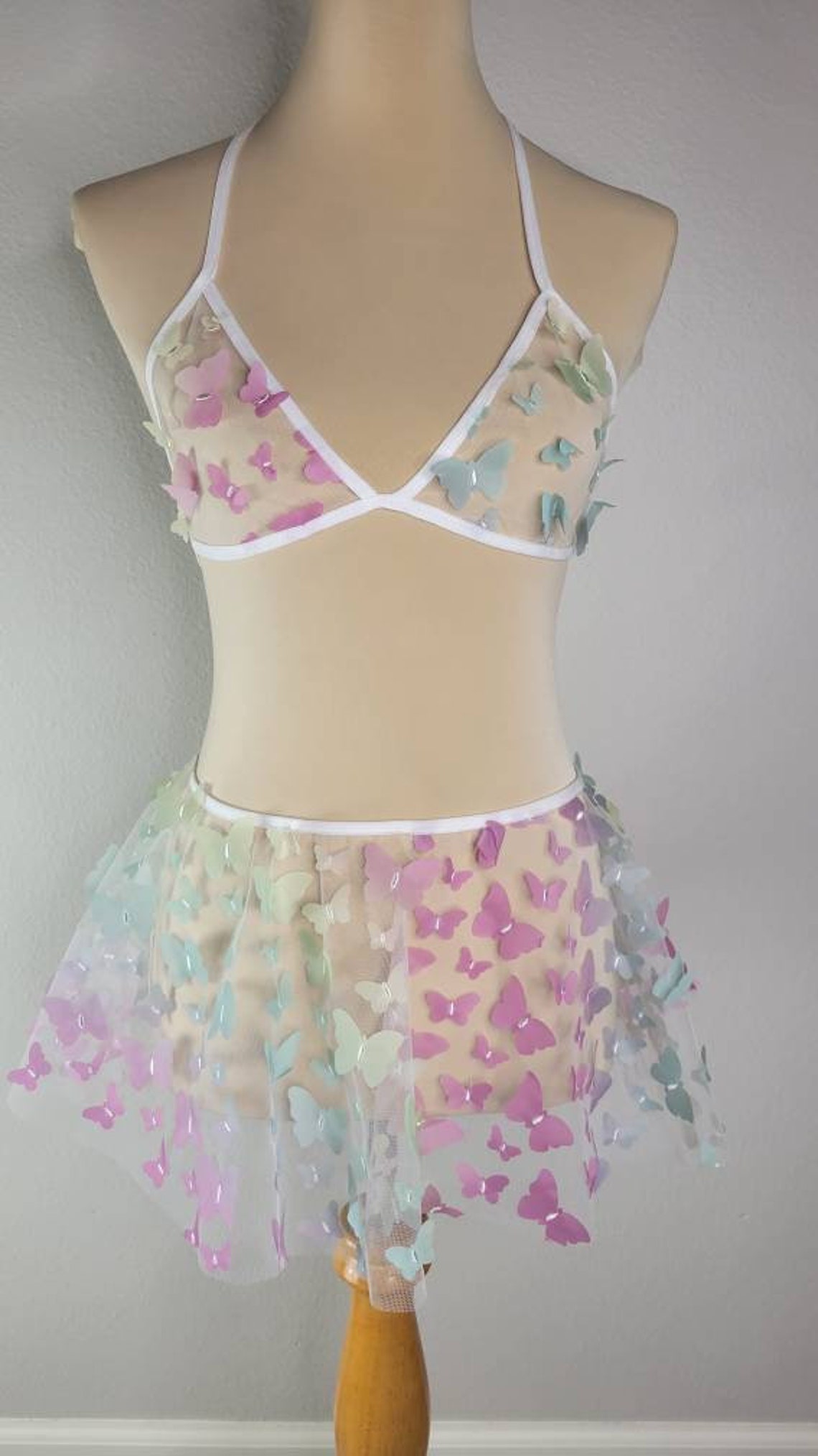 Rainbow Flutter 3D Butterfly Top | Etsy